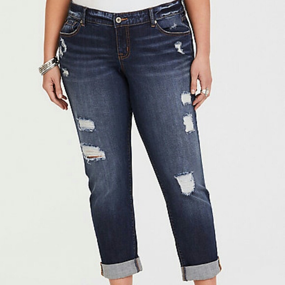 torrid | Jeans | Torrid S Short Boyfriend W Destruction Cuffed | Poshmark